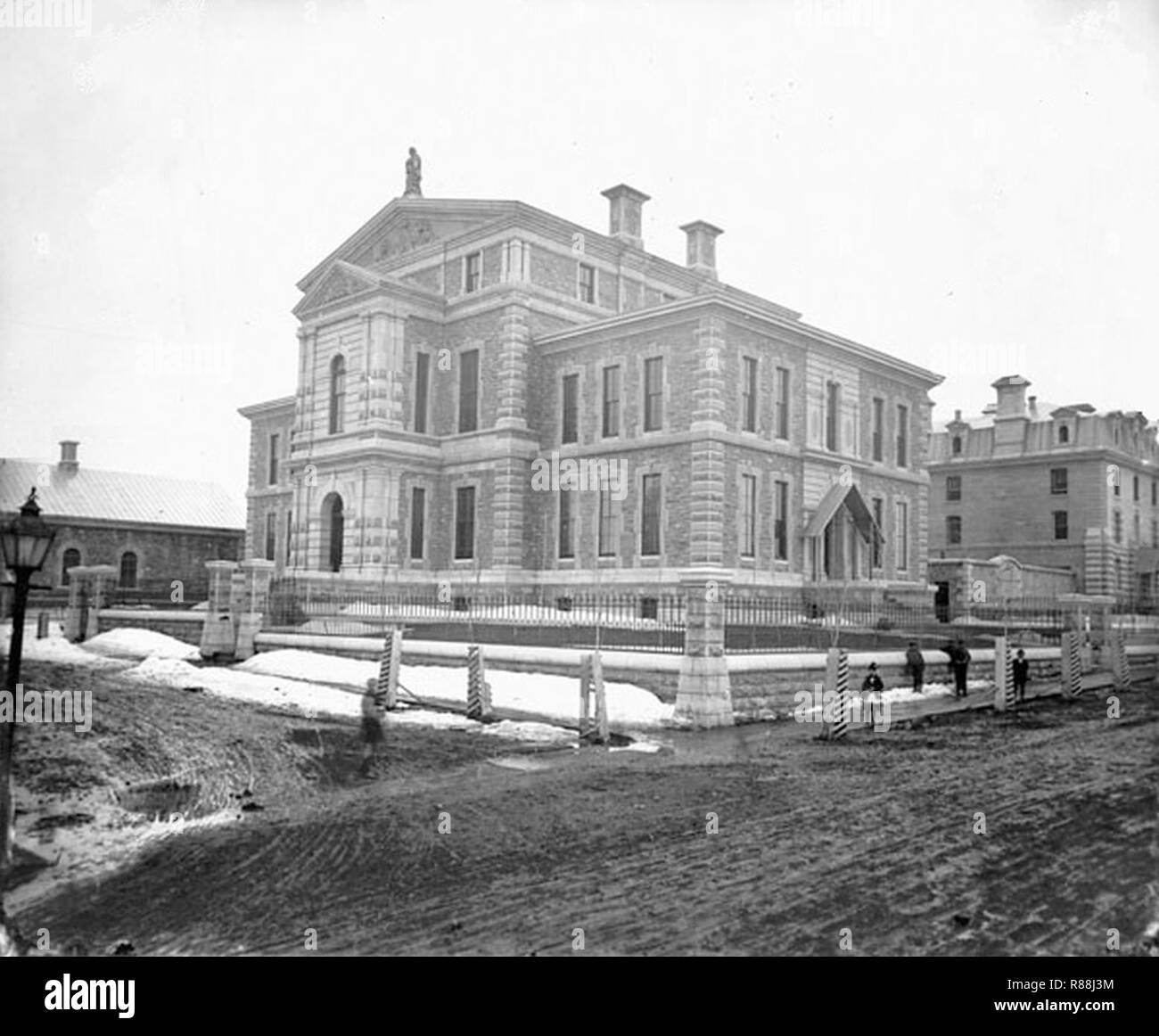 Carleton County Court House foreground and Gaol background ca. 1870 ...