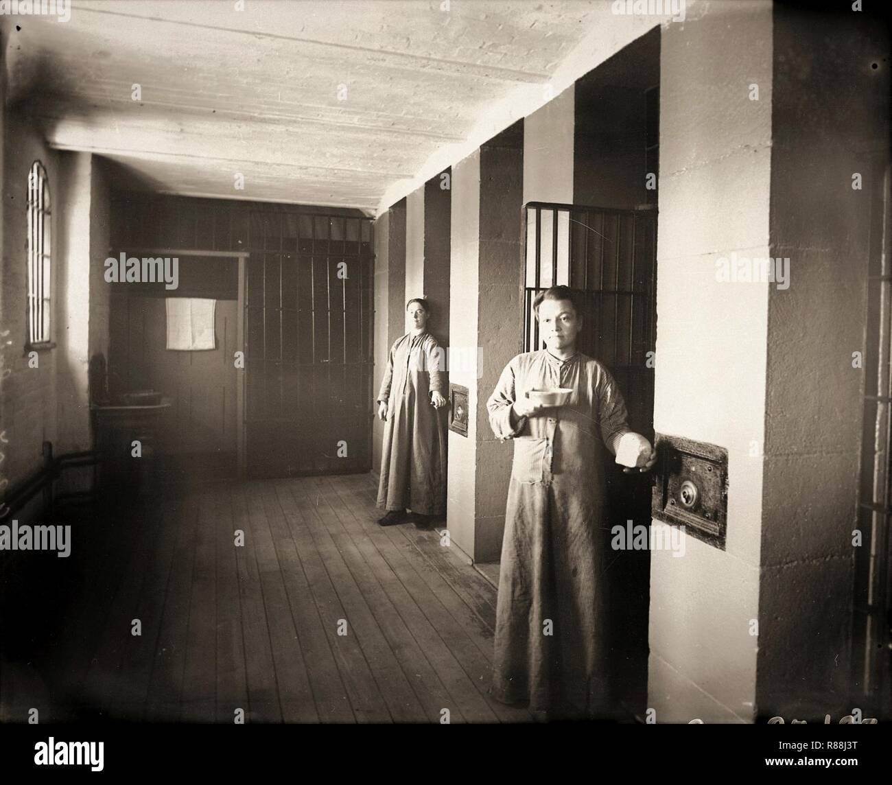 Carleton County Goal - Female inmates in front of their cells Stock ...