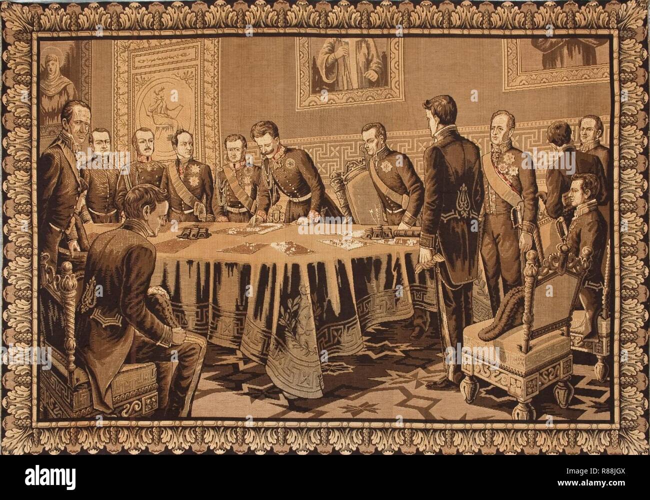 Carlo Alberto firma lo Statuto Stock Photo - Alamy