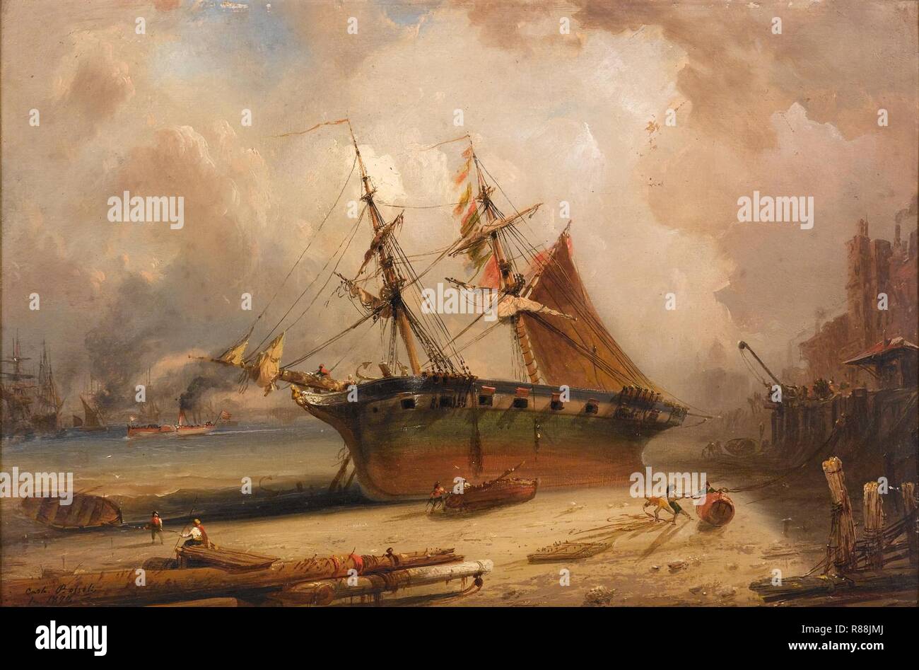 Carlo Bossoli Die Themse 1877 Stock Photo - Alamy