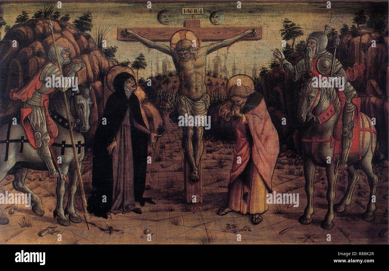 Carlo crivelli, polittico di massa fermana, predella, crocifissione Stock Photo - Alamy
