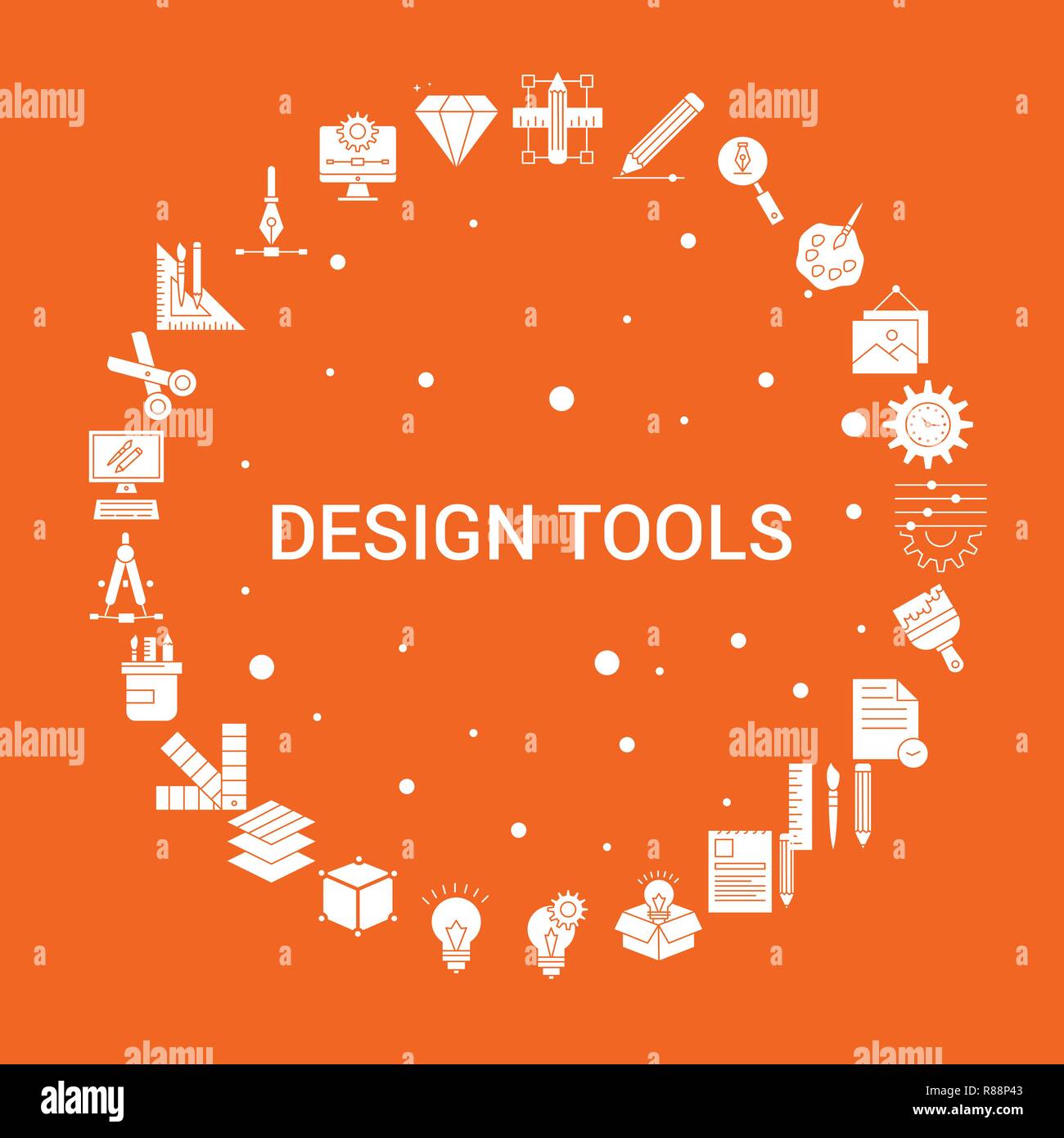 Design Tools Icon Set. Infographic Vector Template Stock Vector Image ...