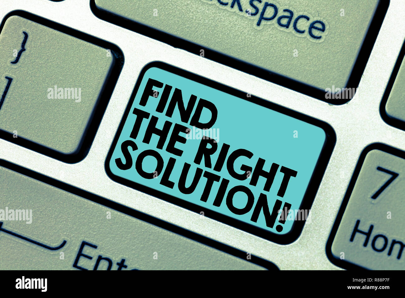 Text sign showing Find The Right Solution. Conceptual photo Search for ...