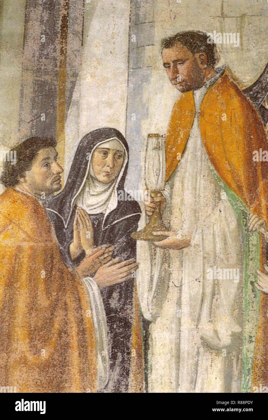Cappella del miracolo, cosimo rosselli, miracolo del calice, dettaglio ...