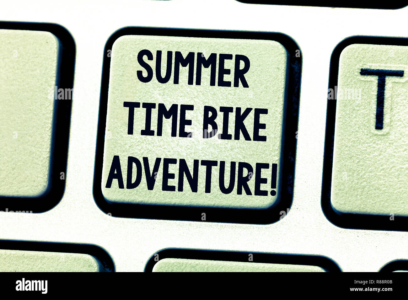 Text sign showing Summer Time Bike Adventure. Conceptual photo Riding ...