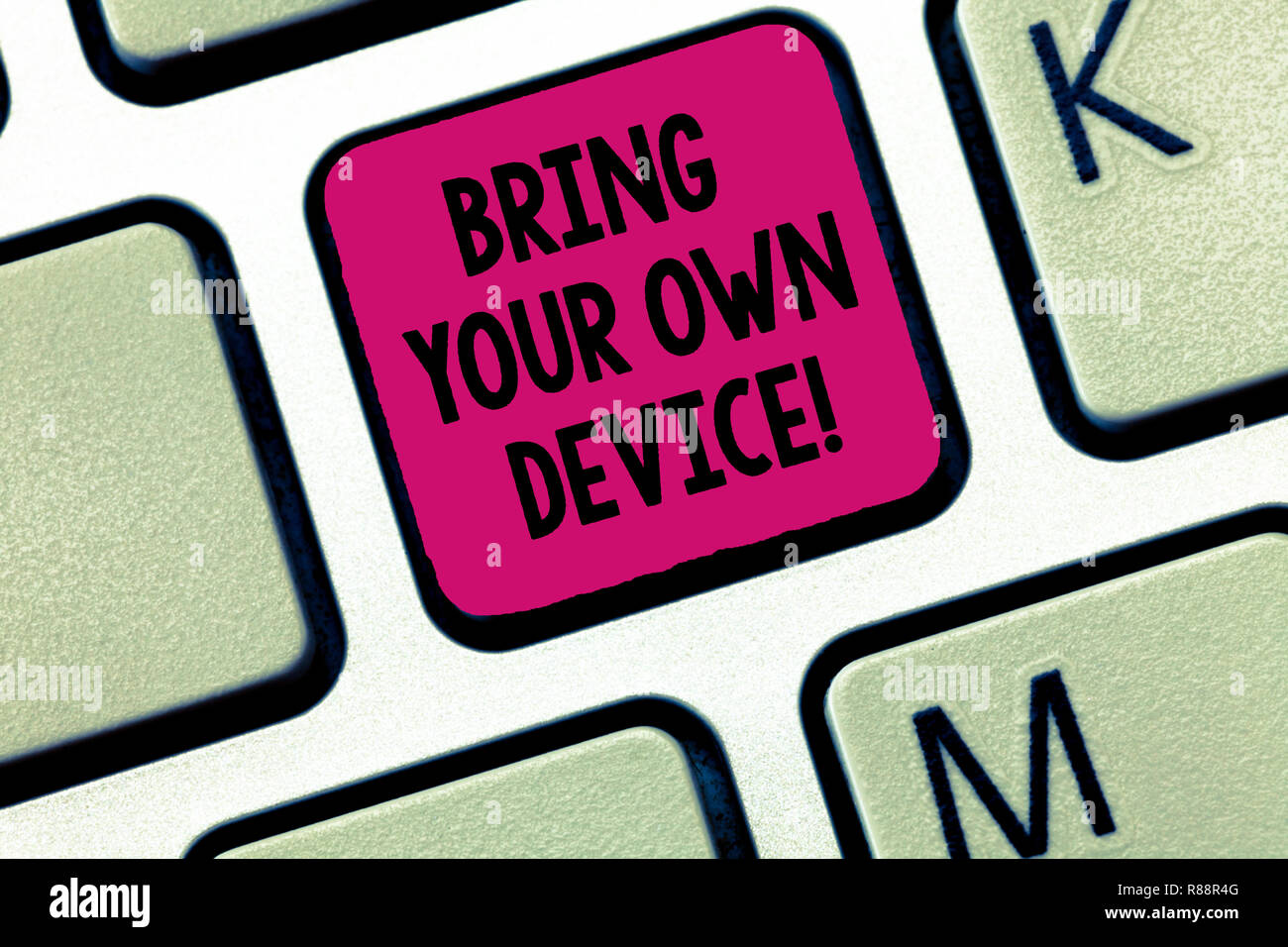 Writing note showing Bring Your Own Device. Business photo showcasing ...