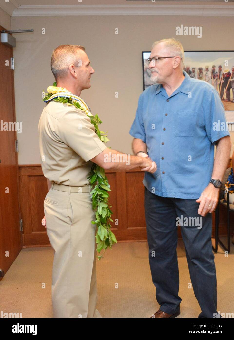 CAPT Mike Saum Aloha Coffee Hour Stock Photo - Alamy