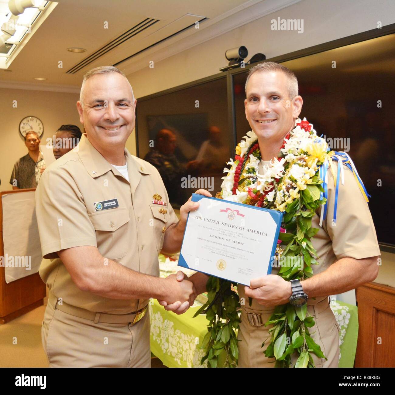 CAPT Mike Saum Aloha Coffee Hour Stock Photo - Alamy