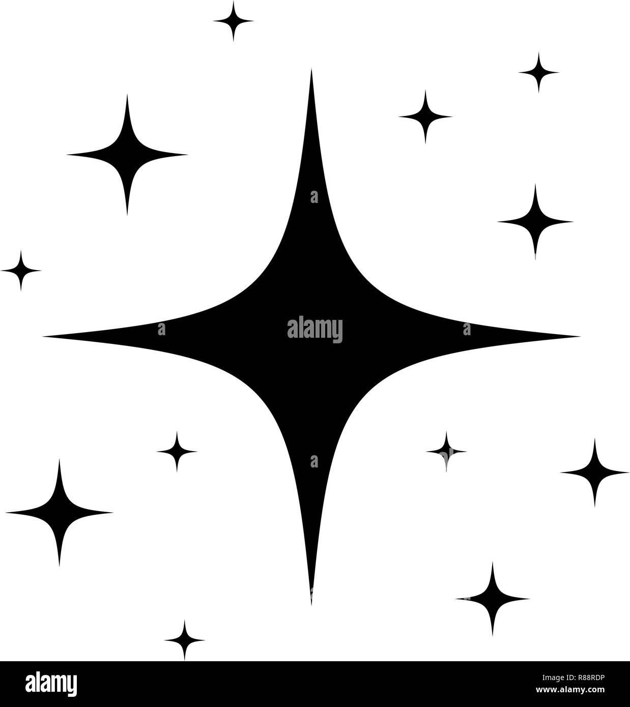 Set cartoon glow light Black and White Stock Photos & Images - Alamy