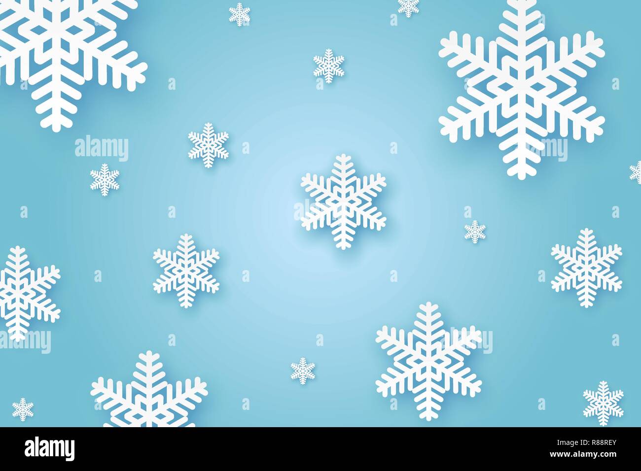 Winter cut paper background with Snowflakes Stock Vector Image & Art ...