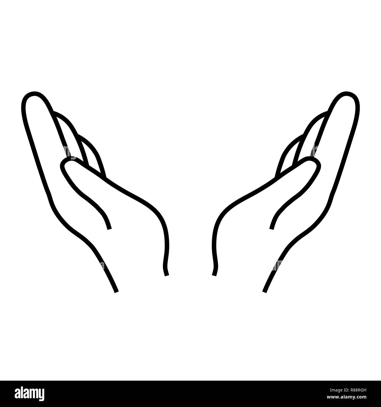 Help and protect Hand vector icon on white background Stock Vector ...
