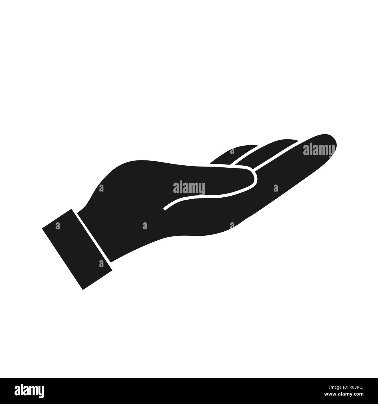 Help and protect Hand vector icon on white background Stock Vector ...