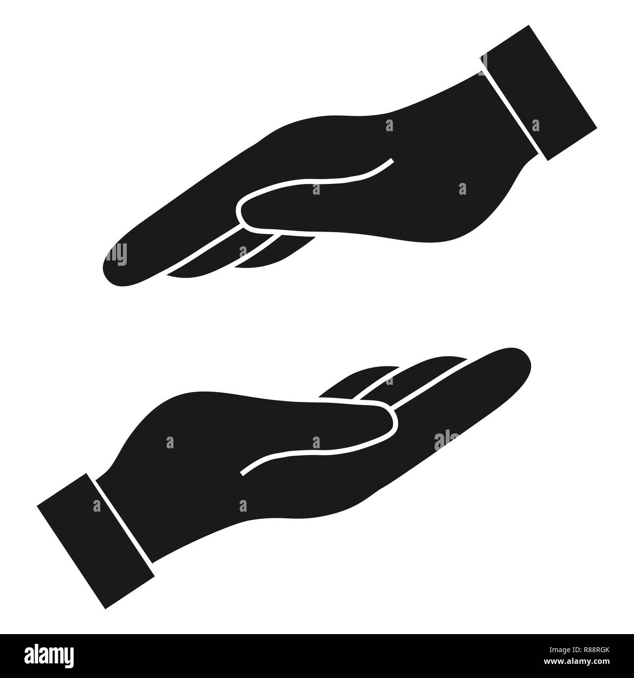 Help and protect Hand vector icon on white background Stock Vector ...