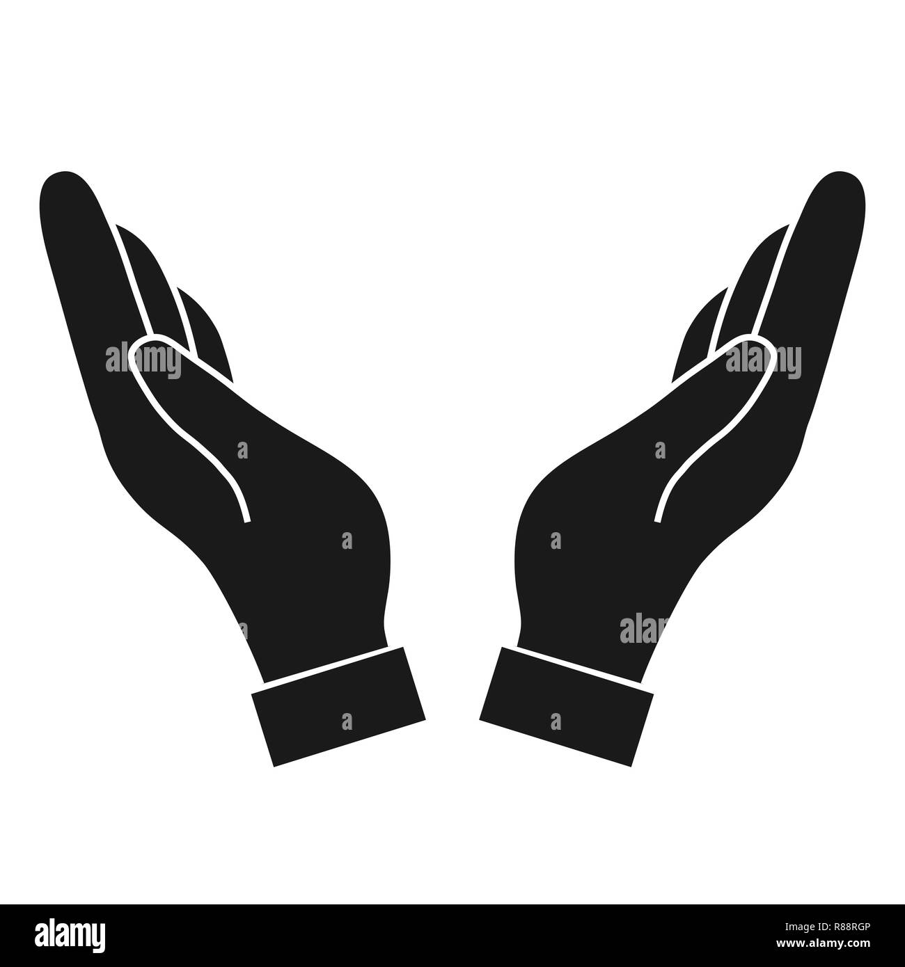 Help and protect Hand vector icon on white background Stock Vector ...