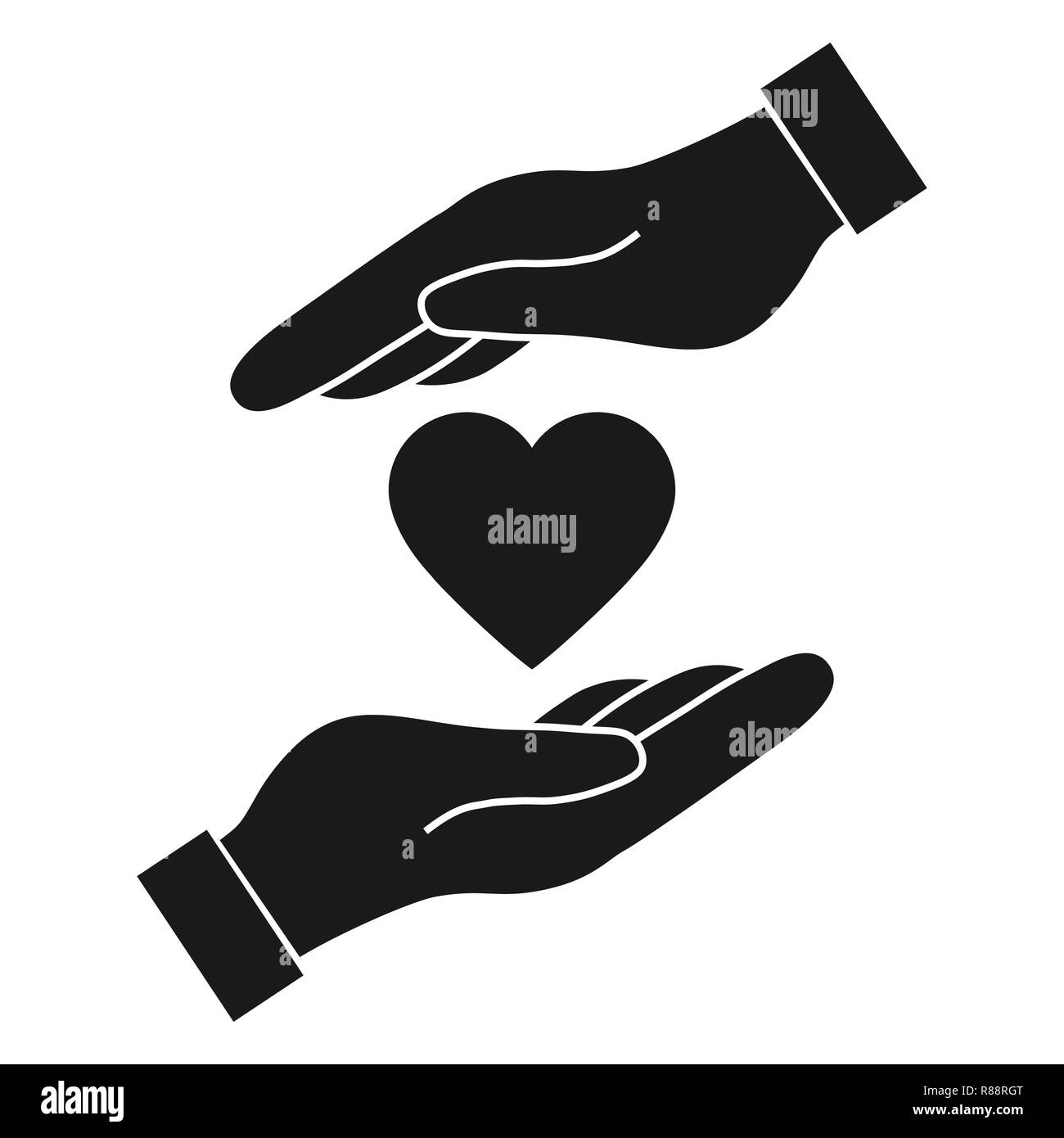 Heart in hand, Help and protect icon Stock Vector Image & Art - Alamy
