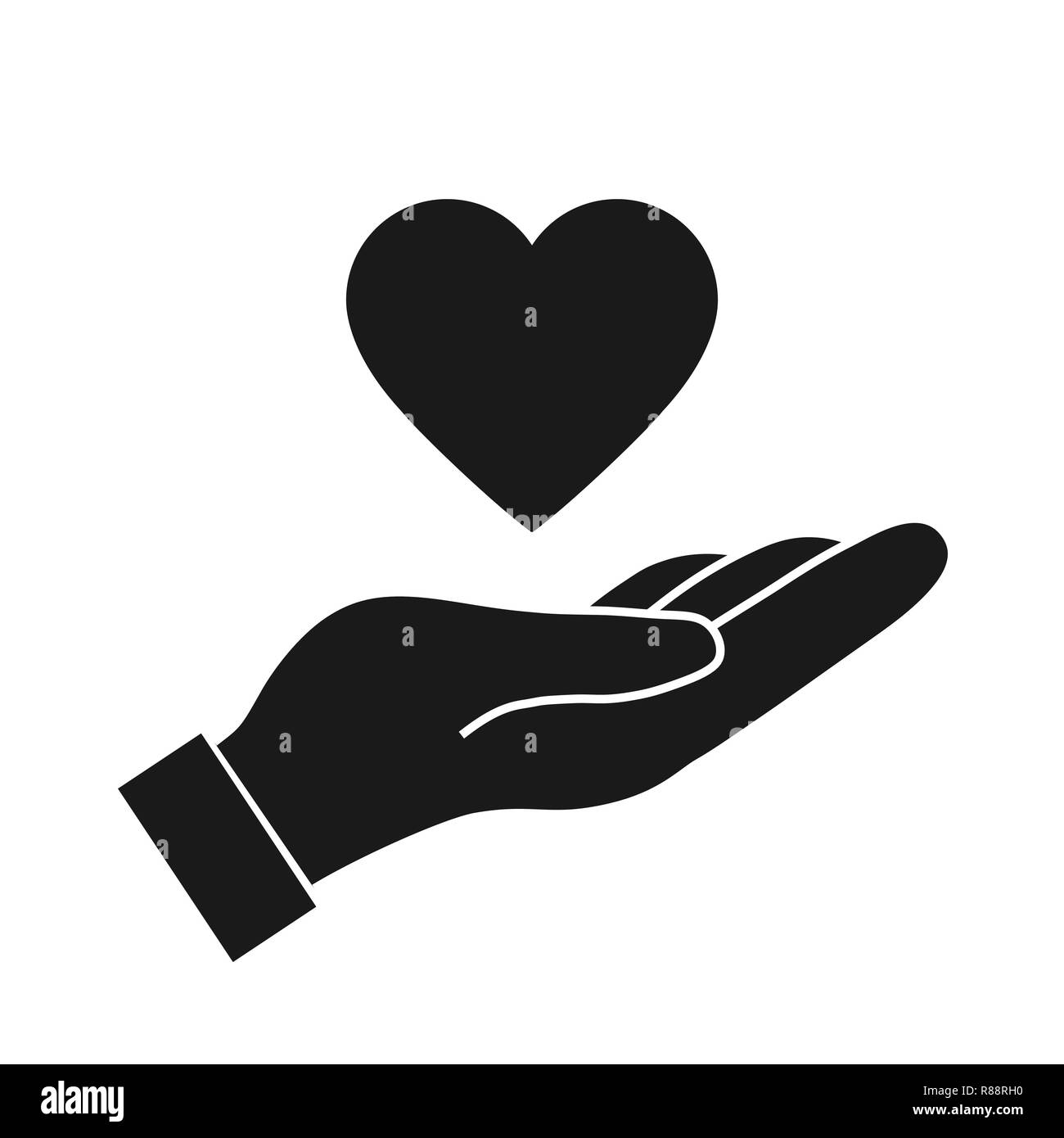 Heart in hand, Help and protect icon Stock Vector Image & Art - Alamy