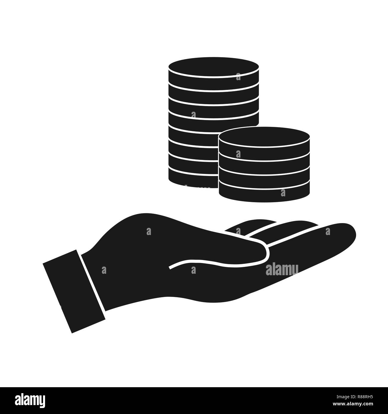 money in hand vector icon on white background Stock Vector Image & Art ...