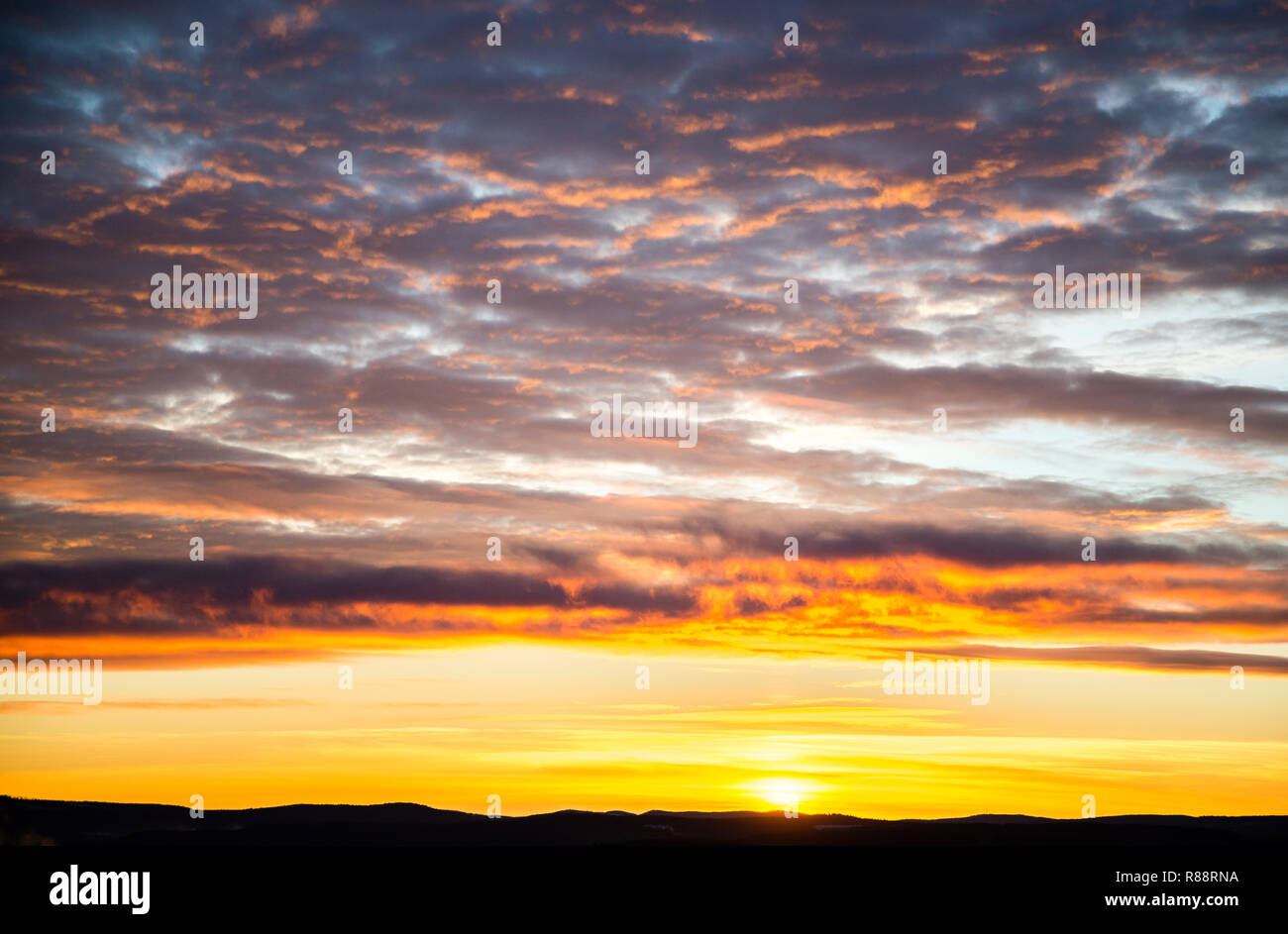 tragic sky, yellow-pink clouds, sunrise bright colors Stock Photo - Alamy