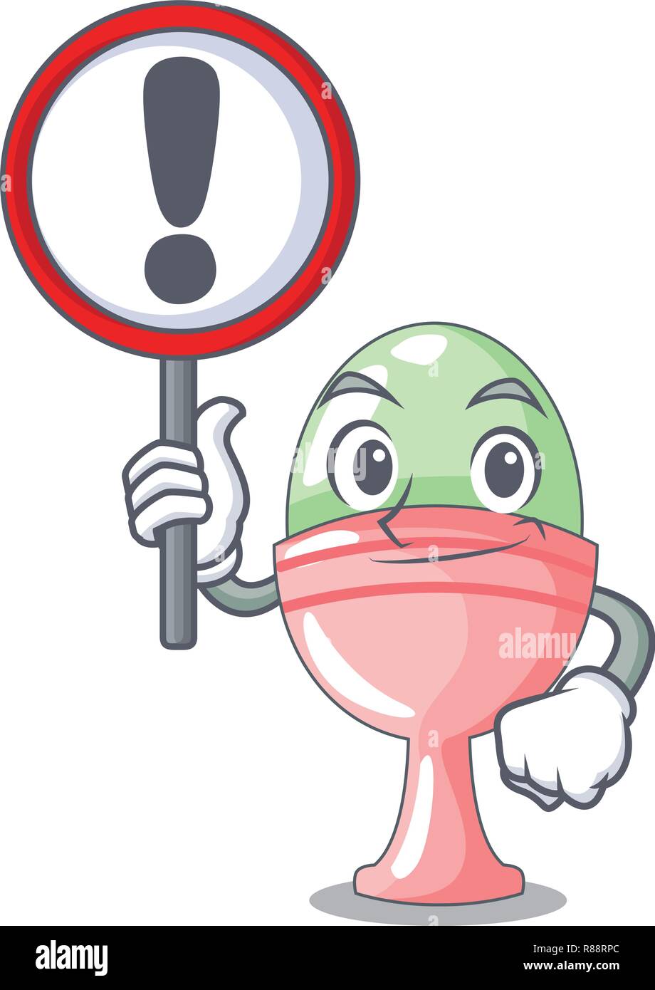 With sign boiled egg cup isolated on mascot Stock Vector Image & Art ...