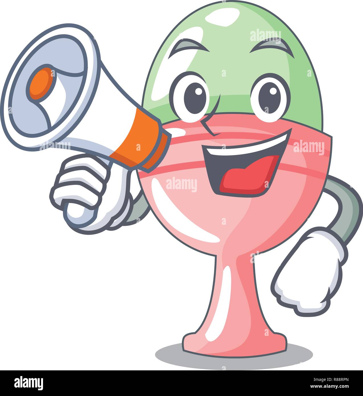 With megaphone boiled egg cup isolated on mascot Stock Vector Image ...