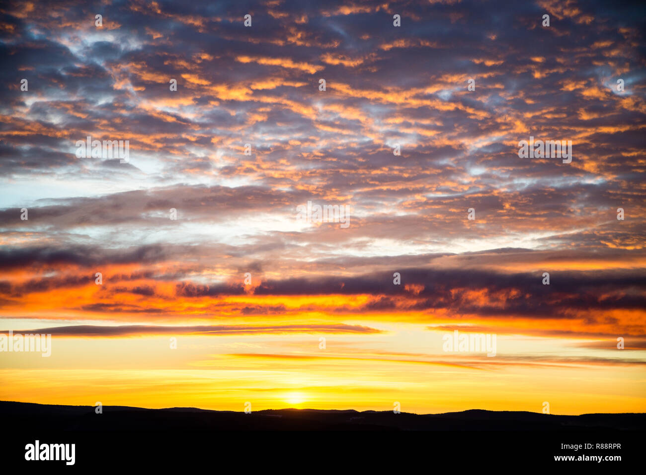 tragic sky, yellow-pink clouds, sunrise bright colors Stock Photo - Alamy