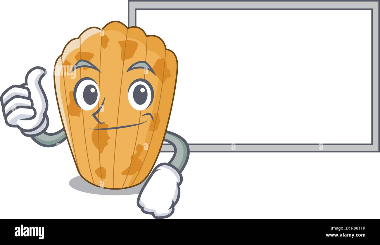 Thumbs up with board cookies in the form madeleine cartoon Stock Vector ...