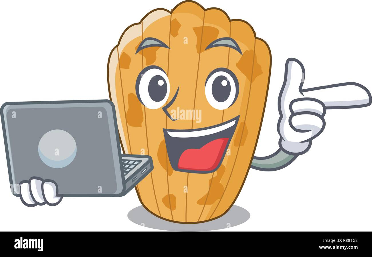 With laptop cookies in the form madeleine cartoon Stock Vector Image ...