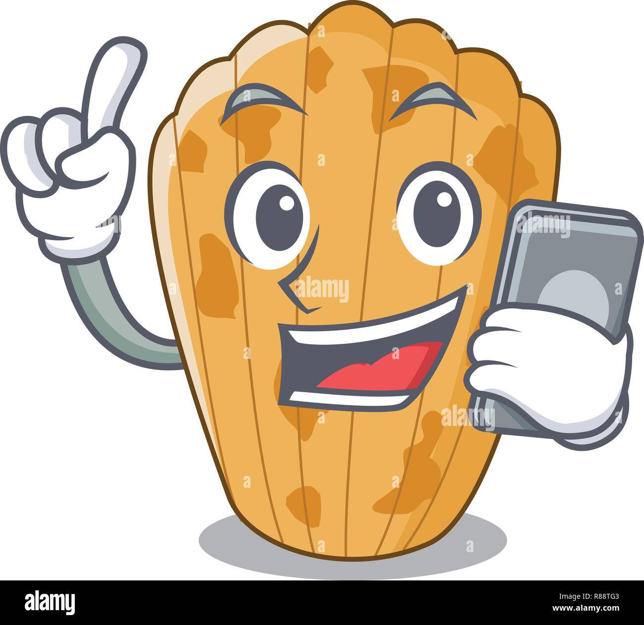 With phone cookies in the form madeleine cartoon Stock Vector Image ...
