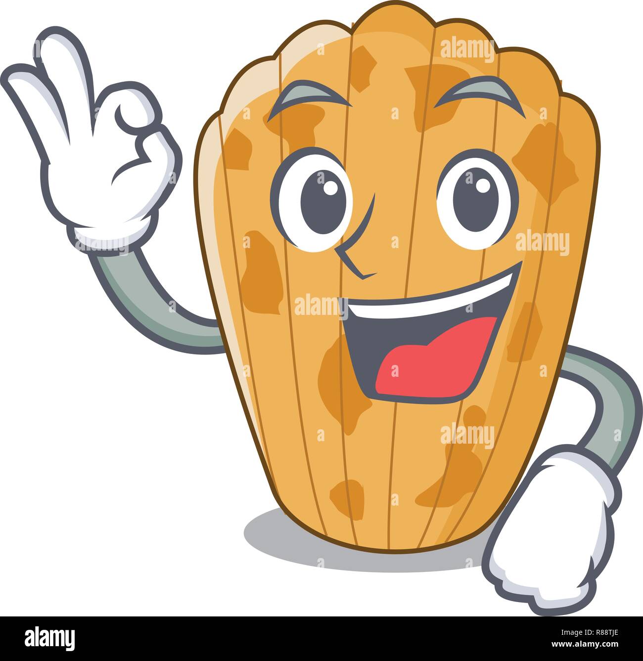 Okay cake madeleine french isolated on mascot Stock Vector Image & Art ...