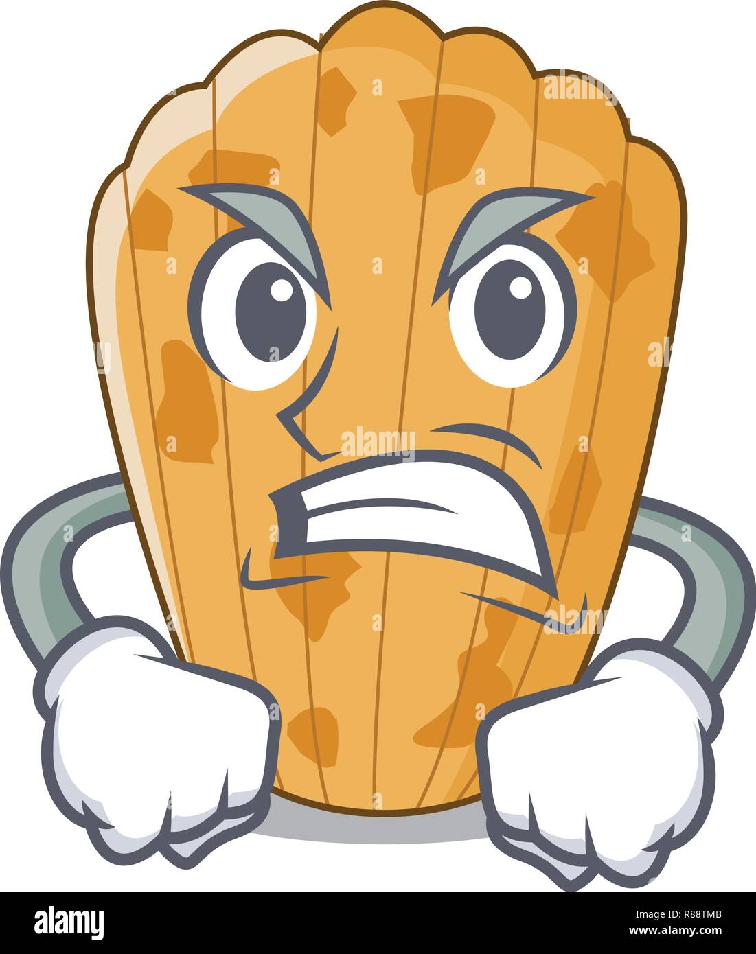 Angry cake madeleine character a homemade traditional Stock Vector ...