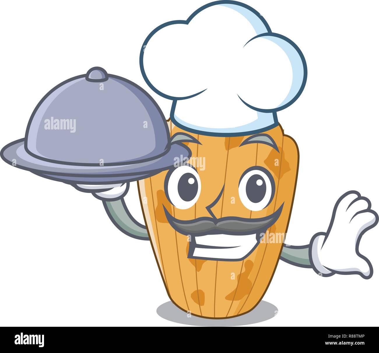 Chef with food cake madeleine character a homemade traditional Stock ...