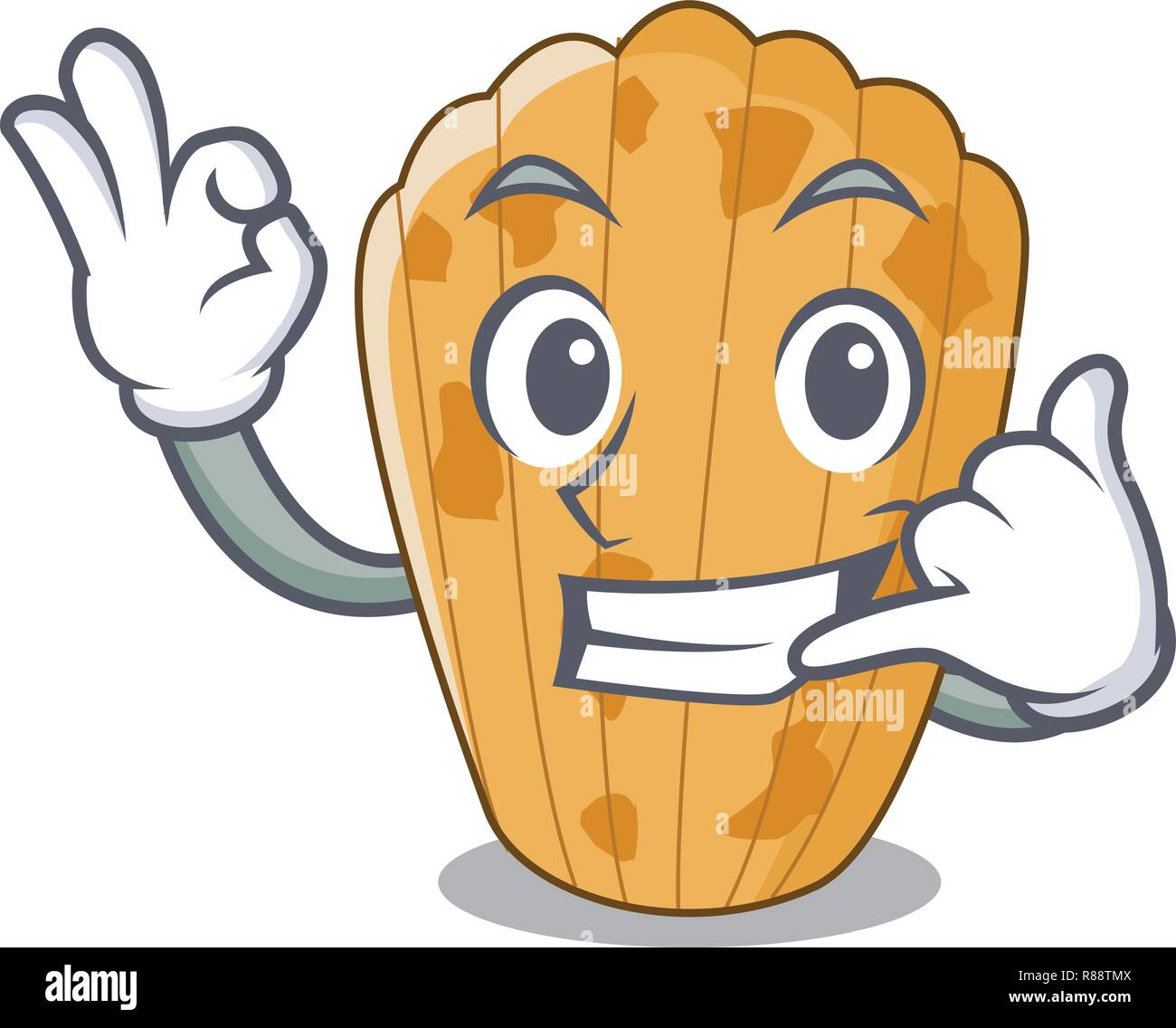 Call me cake madeleine in shape homemade cartoon Stock Vector Image ...