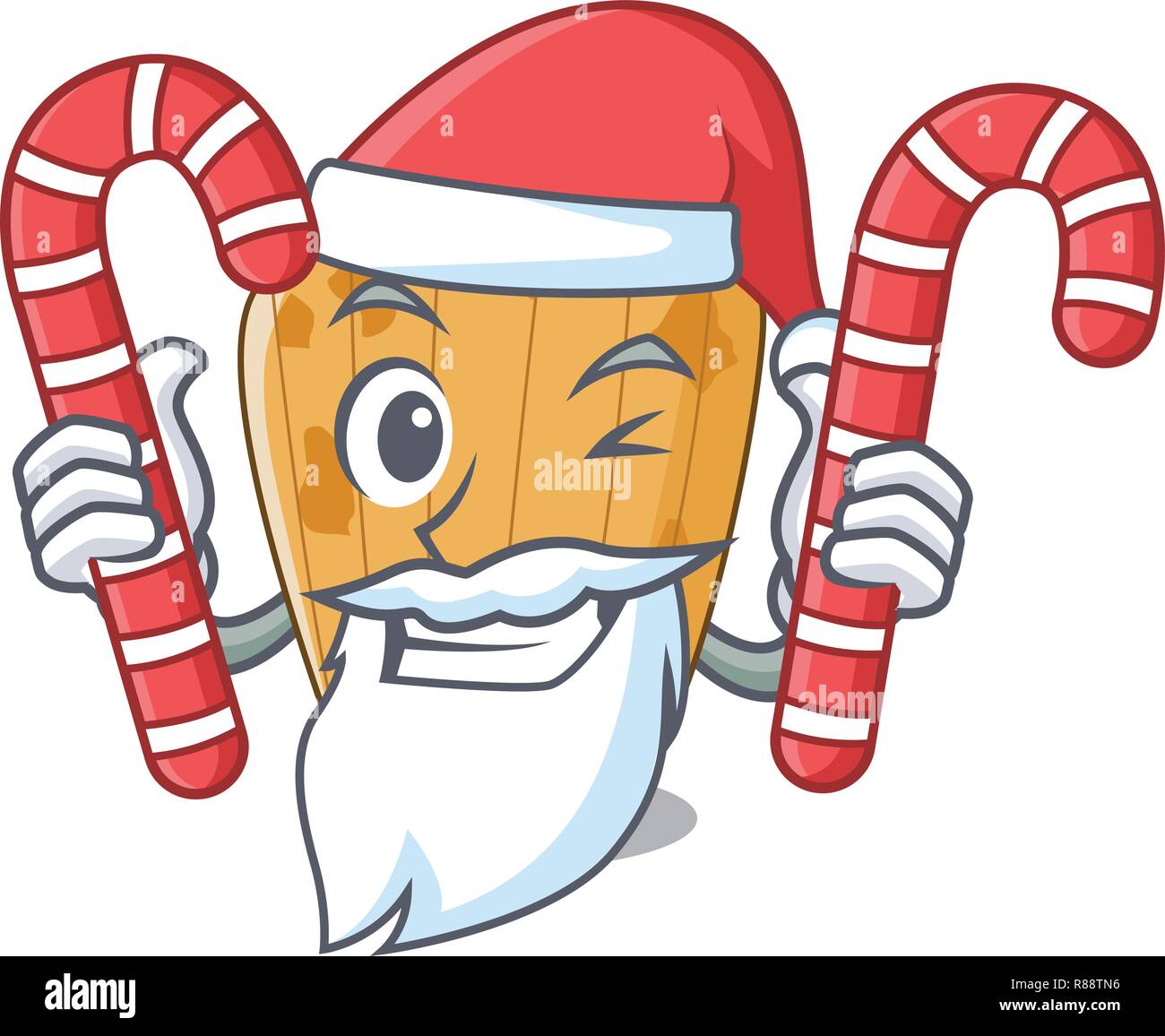 Santa with candy cake madeleine in shape homemade cartoon Stock Vector ...