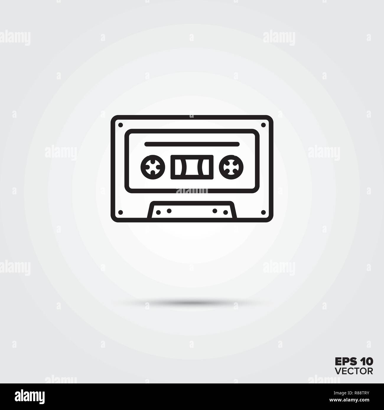 Audio cassette line icon vector illustration. Media and entertainment ...