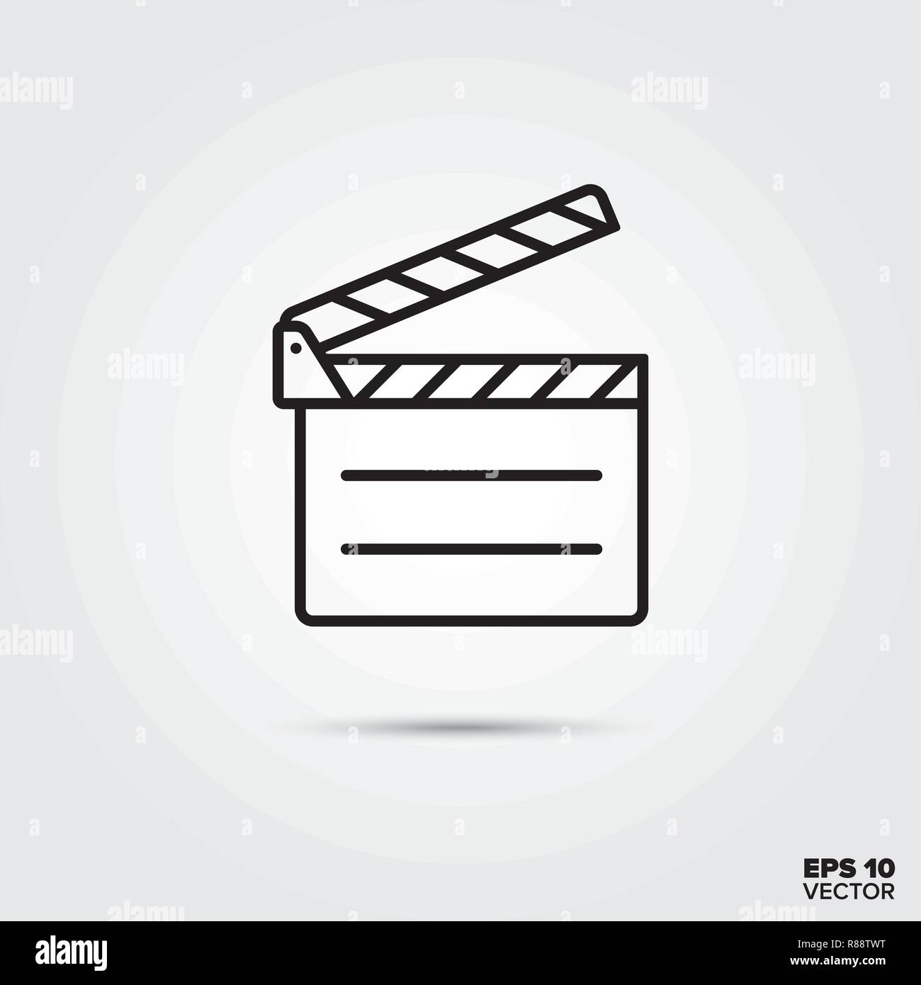 movie clapper line icon vector illustration. Media and entertainment ...