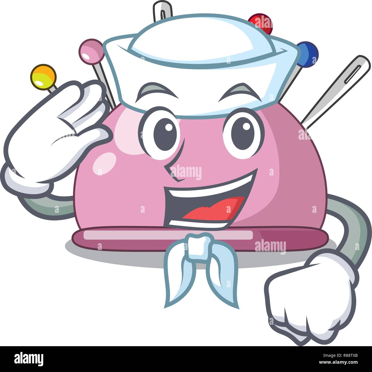 Sailor wicker basket on a pincushion cartoon Stock Vector Image & Art ...