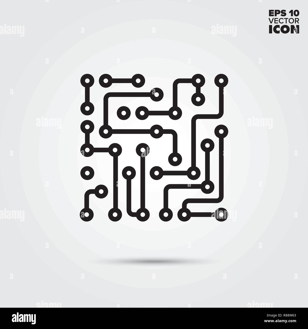 Electronic circuit line icon. Abstract electronic component vector symbol Stock Vector Image ...
