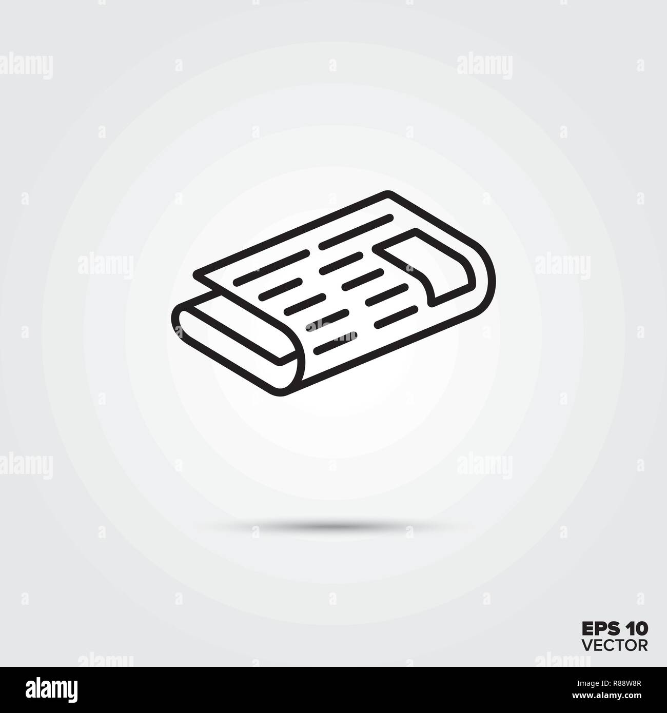 Folded newspaper line icon vector illustration. Media and entertainment ...