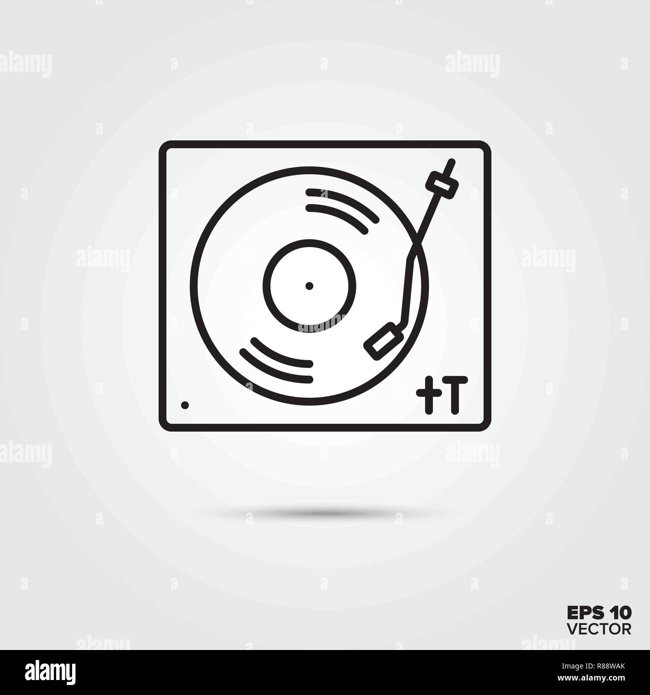 Turntable line icon vector illustration. Media and entertainment symbol ...