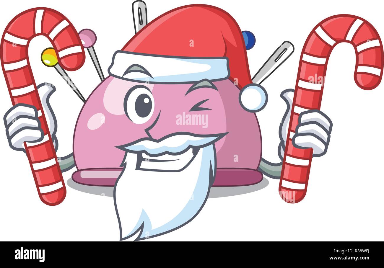 Santa with candy pincushion a cartoon pins for sewing Stock Vector ...