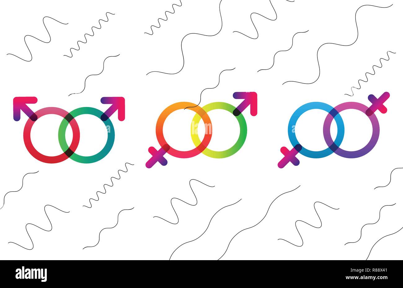 Valentine greeting card in 2019 trendy colortransition style. Gender ...