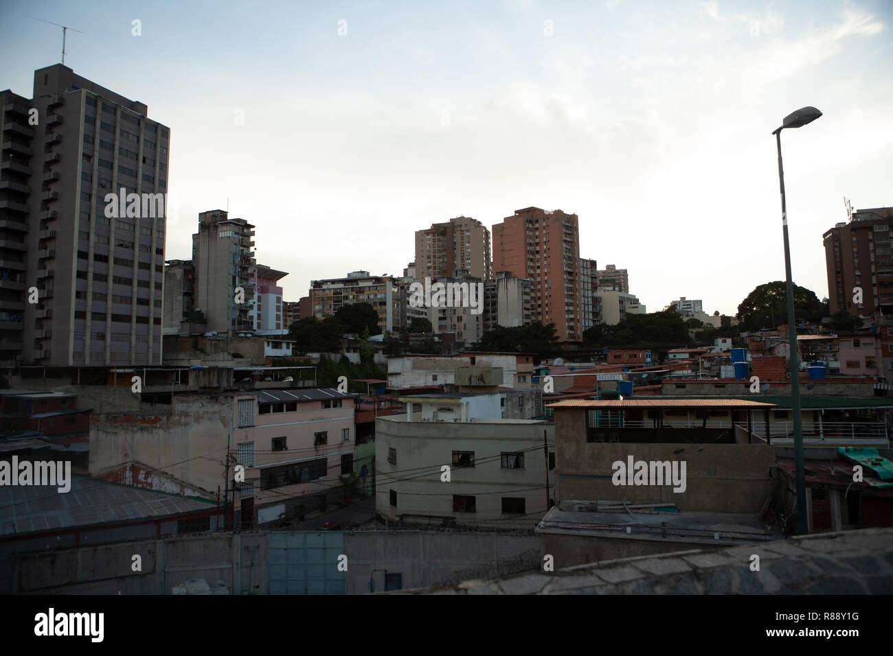 Caracas cityscape with high rise and low rise buildings, Venezuela ...