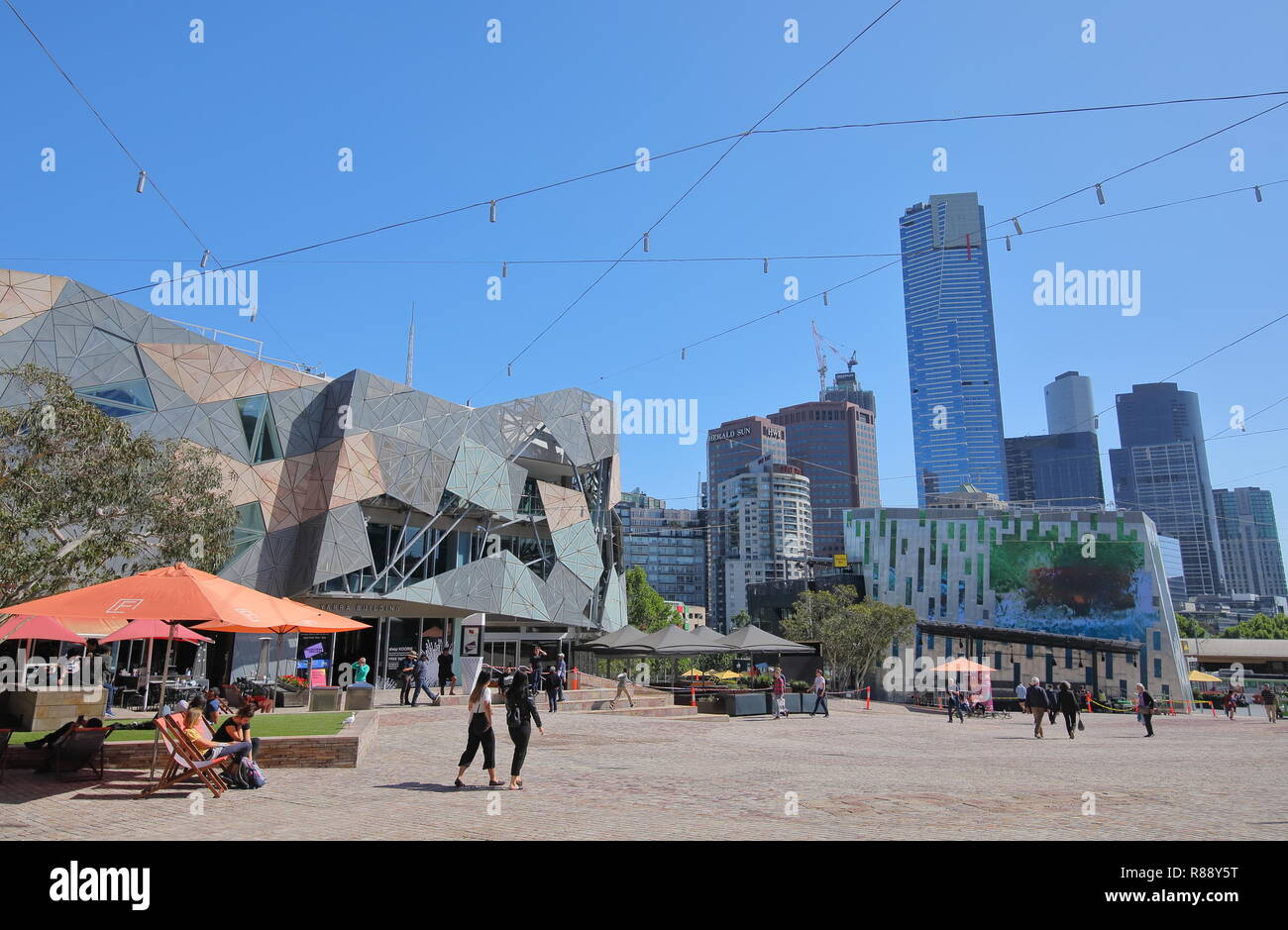 Restaurant federation square melbourne victoria hi-res stock ...