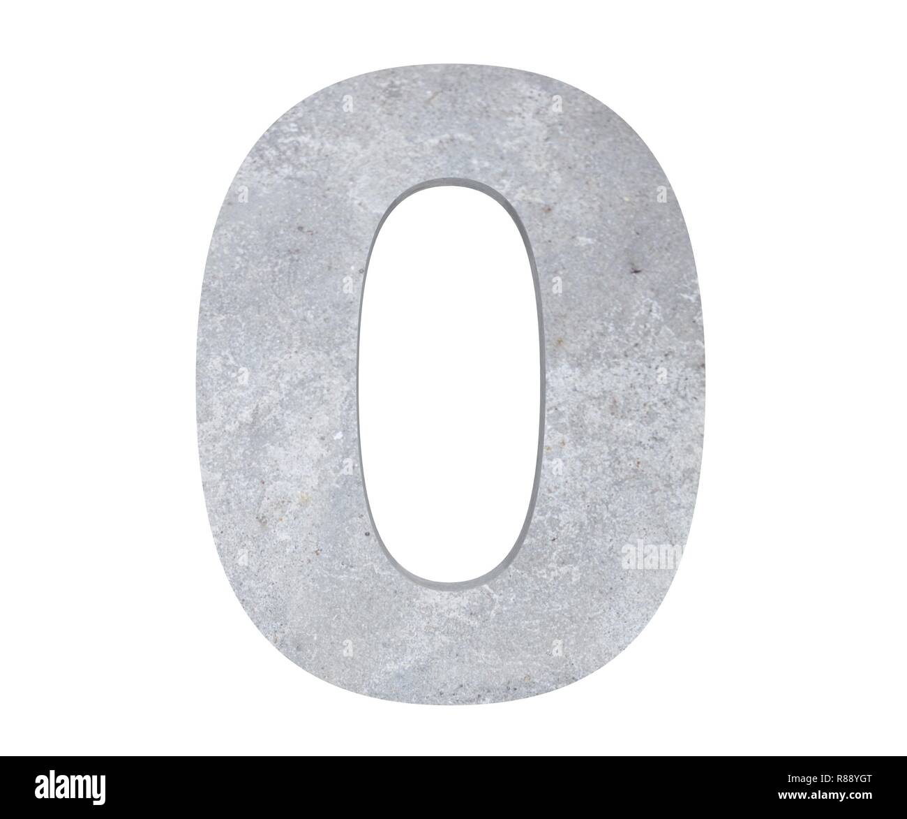 3D rendering concrete number 0 zero. 3D render Illustration Stock Photo ...