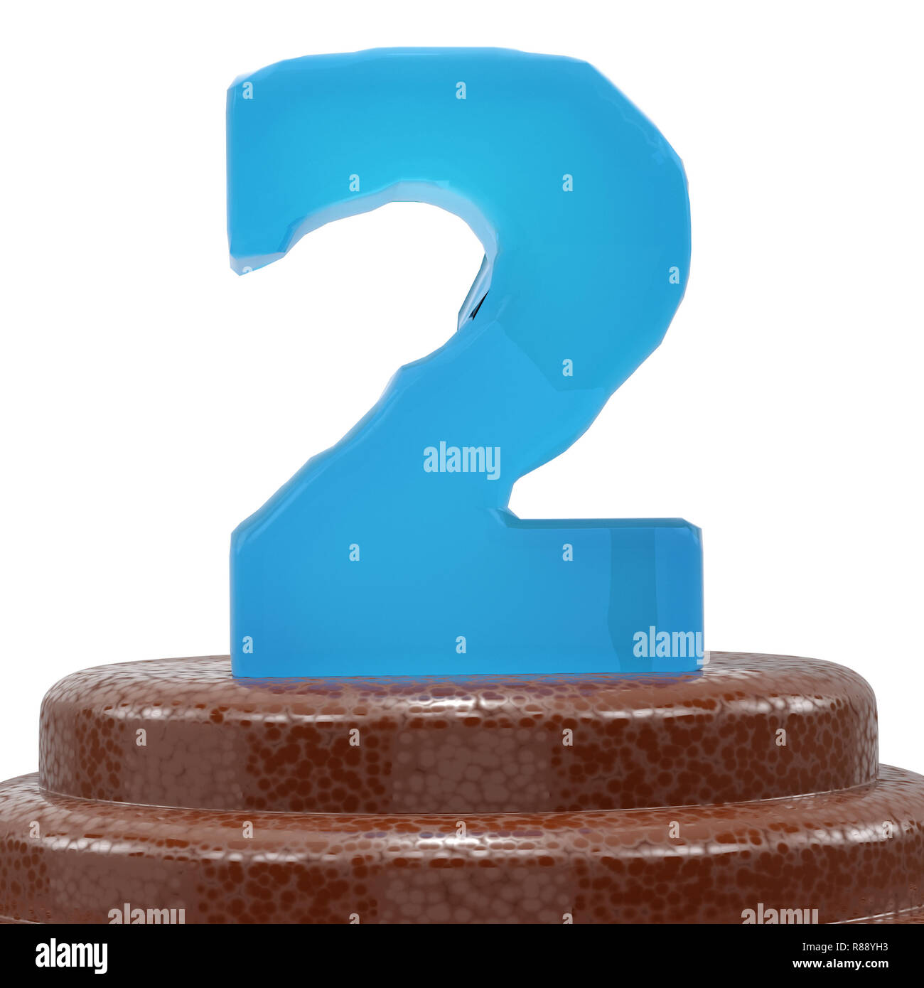 Number 2 Two on Cho?olate cake. 3D render Illustration Stock Photo - Alamy