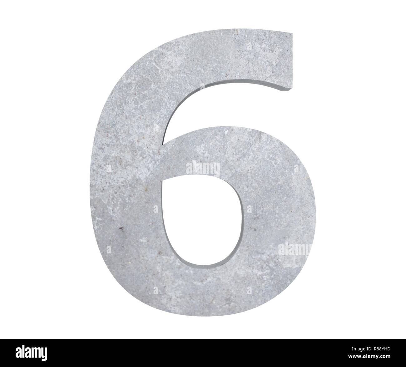 3D rendering concrete number 6 six. 3D render Illustration Stock Photo ...