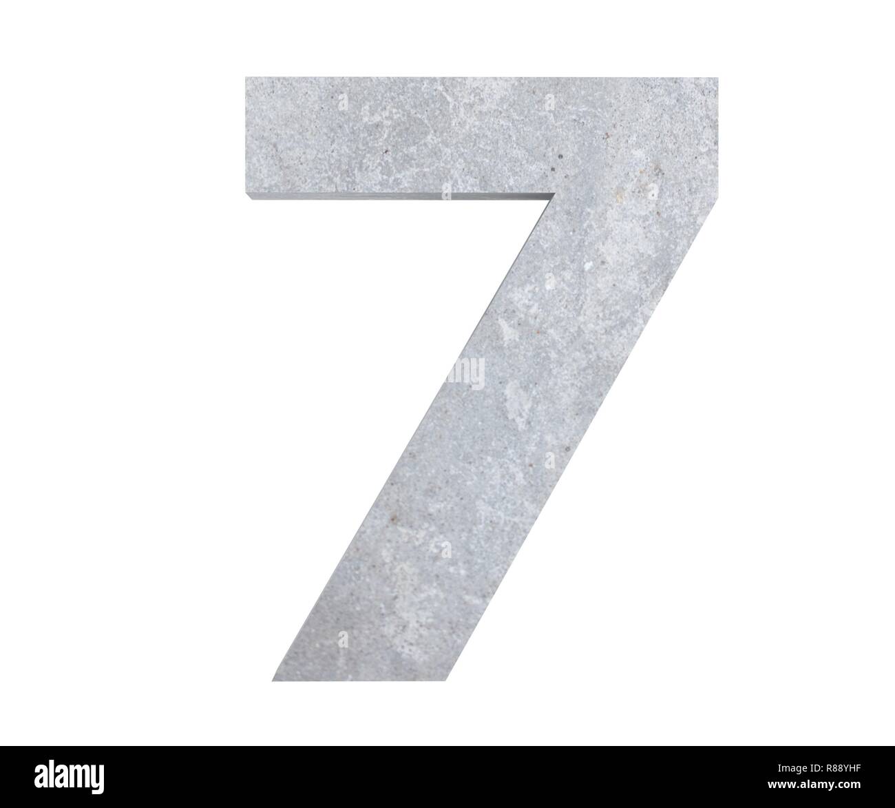 3D rendering concrete number 7 seven. 3D render Illustration Stock ...