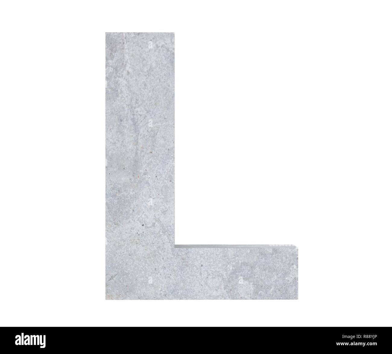 Concrete Capital Letter - L isolated on white background. 3D render ...