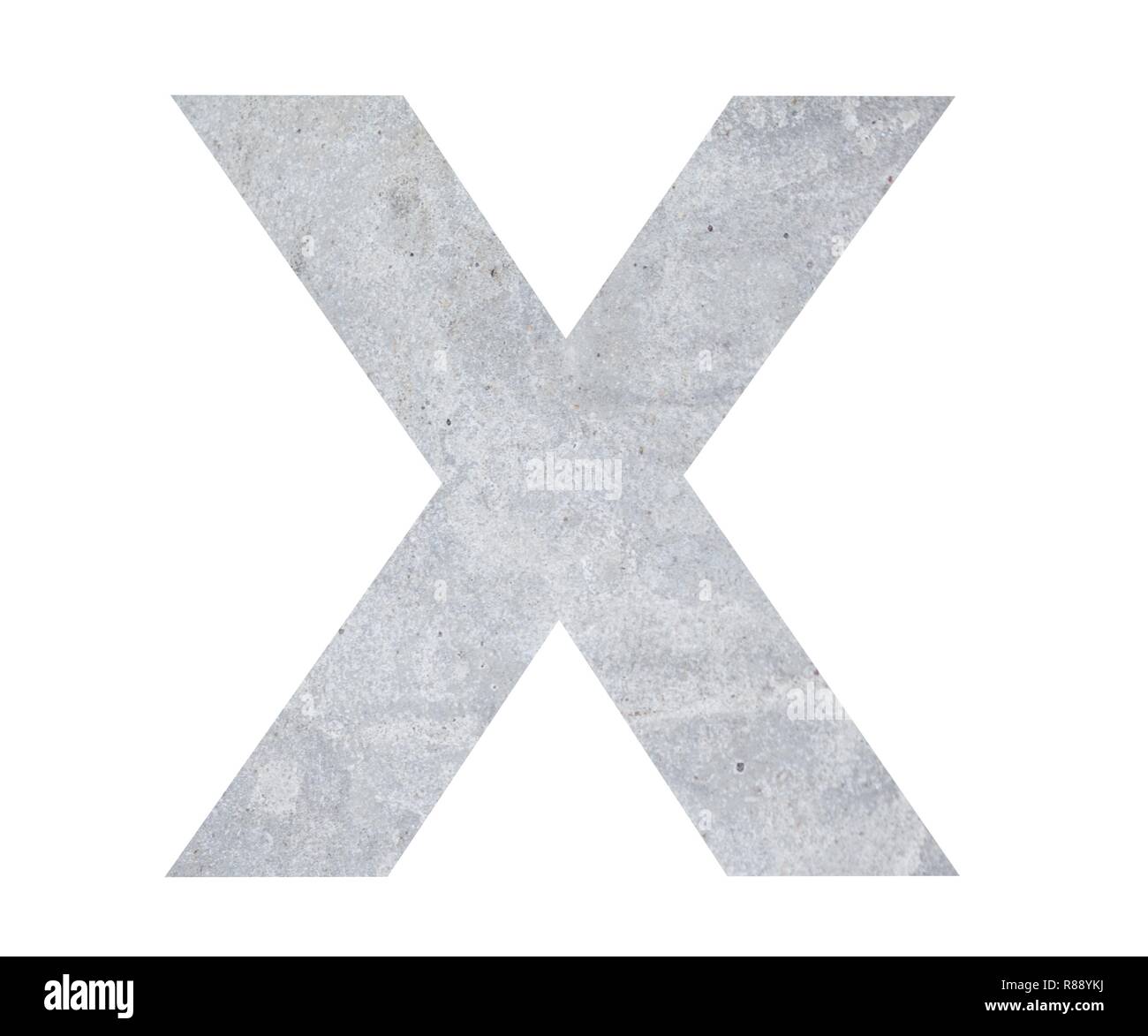 Concrete Capital Letter - X isolated on white background. 3D render ...