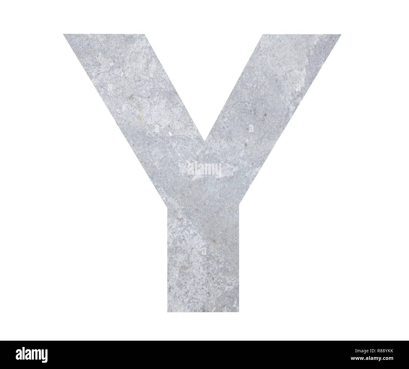 Concrete Capital Letter - Y isolated on white background. 3D render ...